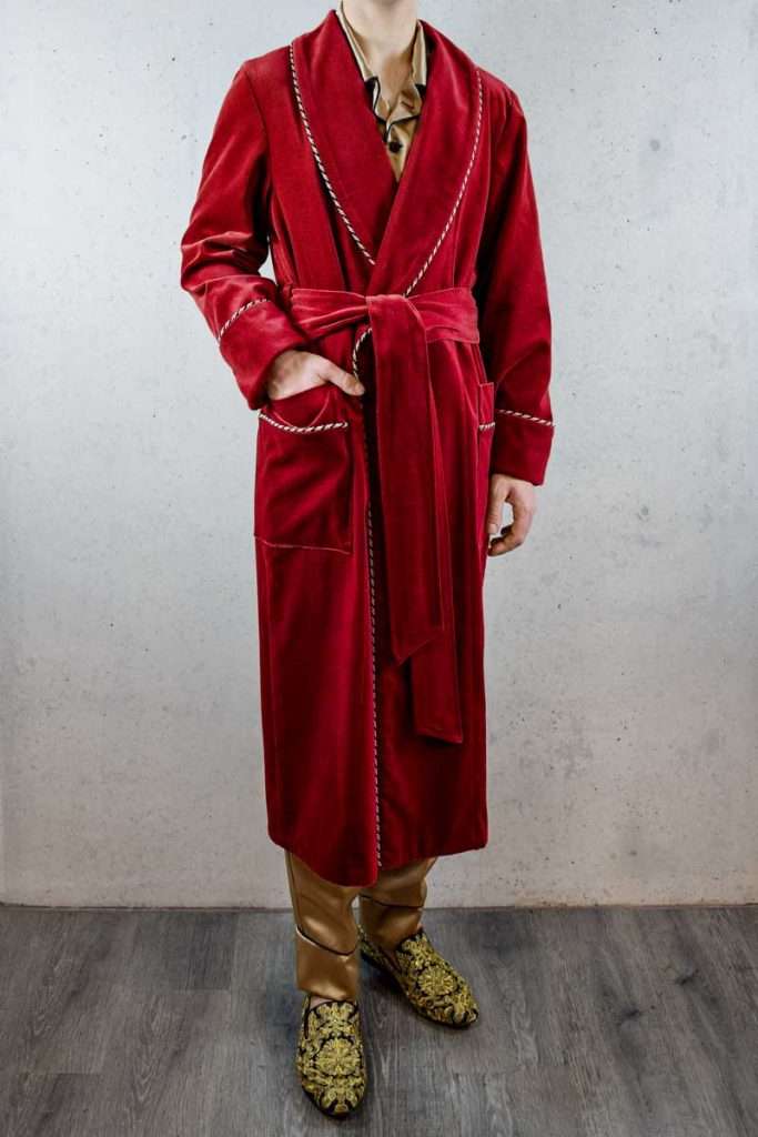 Men's Bathrobe Red Velvet | Baturina Homewear