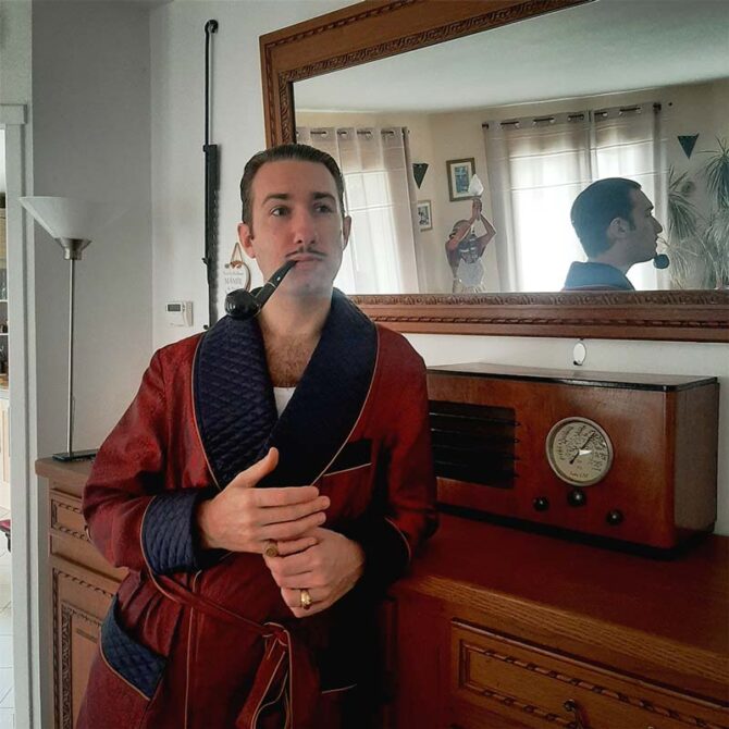 Paisley Dressing Gown | Men's Silk Robe | Baturina Homewear